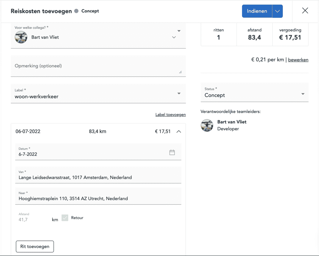 Optimalisatie declaraties: reiskosten aparte module - HoorayHR